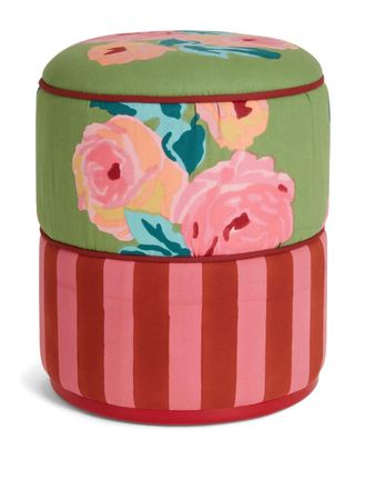 Lisa Corti tabouret Ottoman Nizam &agrave; fleurs - Vert