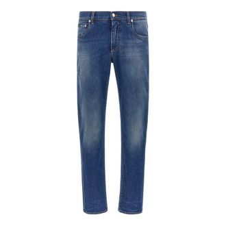 Dolce & Gabbana Logo-Patch Gerades Jeans - - Jeans - Herren - Blau - 4XL
