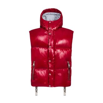 Khrisjoy Rote Puffer Weste mit Kapuze - - Jackets - Damen - Rot - S