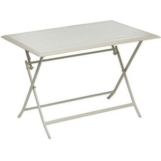 Hesperide [JAMAIS UTILISE] Table de Jardin Pliante 4 Personnes HESP&Eacute;RIDE Azua en Aluminium 110x71cm Argile - 196858