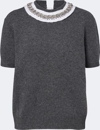 Prada Pull en laine et cachemire &agrave; ornements