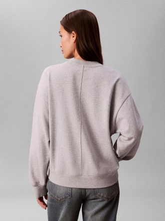 Calvin Klein Jeans Sweatshirt LS TERRY WOVEN LABEL VNK SWEATSH Regular fit mit V-Ausschnitt