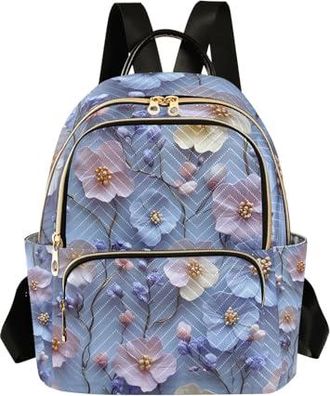 Mnsruu Mini sac à dos pour femme, motif marguerite bleue, petit sac à dos tendance pour femme, sac à dos décontracté, Multi826, S