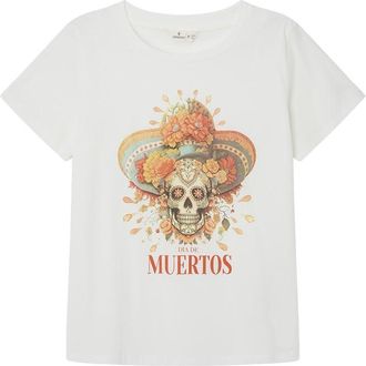 Springfield Damen CamisetaMangaCortaDiaDeMuertos T-Shirt mit Tag der Toten-Grafik, Bunt 098, S