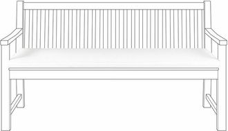 Beliani Auflage für Gartenbank 160 cm Cremeweiß Polyester mit Befestigungsbändern und Reißverschluss Gartenausstattung Sitzkissen