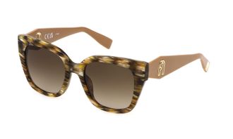 Furla Damen Sfu812 Sonnenbrille, Gl&auml;nzend gestreift, Braun, 53/20/140