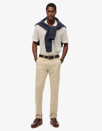 Superdry Chemise en maille crochet&eacute;e textur&eacute;e - Blanc