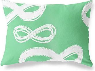 Bonamaison Le Jardin du Lin Kissenbezug Zierkissenbezug Petrol Grün-Weiß Kissenbezug, Für Bett, Auto, Sofa, Haus, Wohnzimmer, Schlafzimmer, Dekoration, 45x60 Cm 