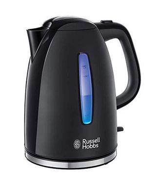 Russell Hobbs Wasserkocher [1,7l, 2400W, blaue LED-Beleuchtung] Textures+ (Schnellkochfunktion, herausnehmbarer Kalkfilter, beleuchtete Wasserstandsanzeige, autom. 