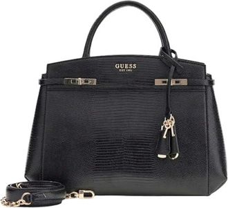 Guess sac à main sac à épaule bandoulière Melinda Triple Compartment Satchel Black noir