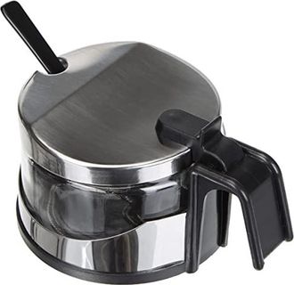 Ibili Ibili Zuckerdose Clasica 250 ml mit Löffel, Edelstahl, silber/transparent, 13 x 10 x 9 cm, 2-Einheiten