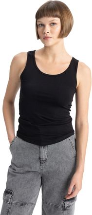 DeFacto Womens B0652AX T-Shirt, Black, Medium