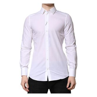Dolce & Gabbana Wei&szlig;es Martini Langarm Kleid Hemd - - Shirts - Herren - Wei&szlig; - S