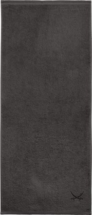 Sansibar Badetuch 90x180 cm - saugstarkes Strandtuch/Saunatuch aus Baumwolle - Oeko-TEX zertifizierter Frottee - Sylt-Design mit gesticktem Säbel-Logo - Anthra