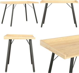 vidaXL Vidaxl - Schreibtisch Eiche 90&times;50&times;79 cm - Schreibtisch - Eiche Optik - Schwarzer Schreibtisch - Home Office M&ouml;bel - B&uuml;rostuhl - Home & Living