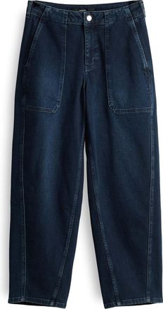 someday Damen Barrel | CELLMA Barrel Utility Jeans aus BCI Cotton Mix Mid Rise Dark decoded Blue, 40