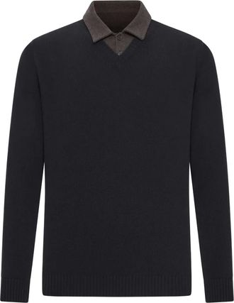 Roberto Collina polo en coton à col contrastant - Noir