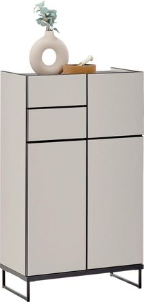 MID.YOU Mid.you Midischrank, Schwarz, Kaschmir, Holzwerkstoff, 2 Fächer, 2 Schubladen, 60x102x31 cm, stehend, Badezimmer, Badezimmerschränke