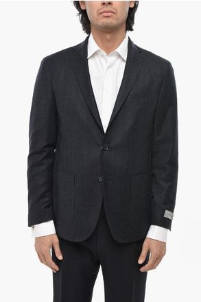 Nino Danieli Stretch Virgin Wool Side Vents Notch Lapel 2-Button Blazer Gr&ouml;&szlig;e 48