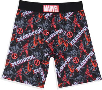 Intimo Marvel Comics Herren-Boxershorts, Deadpool-Allover-Print, ohne Etikett, Unterwäsche, Schwarz, Small