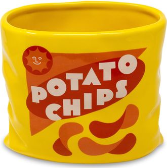 Ban.Do Vintage inspirierte Kartoffelchips-Taschenvase, dekorative Keramikvase, große Blumenvase, einzigartige Kartoffelchip-Dekoration für Zuhause/Küche/Büro