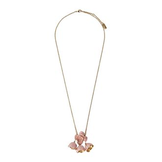 Chlo&eacute; Floral Pendant Necklace - - Accessories - Damen - Rosa - ONE SIZE