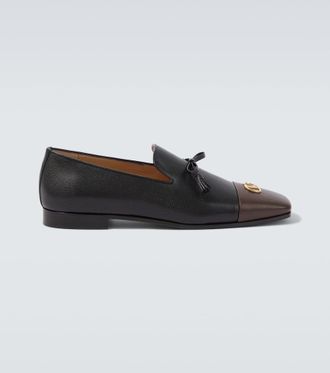 Valentino Garavani Mocassins Babouchoes VLogo en cuir
