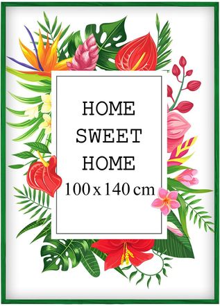 MG Design Gr&uuml;n Bilderrahmen 100 x 140 cm - Aus echtem Holz mit Acrylglas, zum Aufh&auml;ngen & Aufstellen, f&uuml;r Fotos, Poster & Puzzle