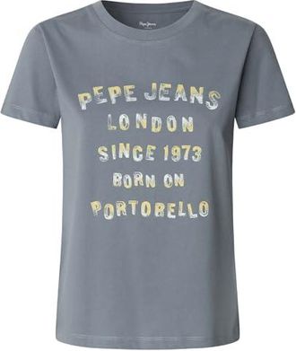 Pepe Jeans London Beth T-Shirt, Bleu (Bleu Perce), M Femme