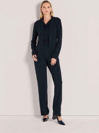 Madeleine Langarmshirt Elegante Jersey-Jacke mit Schalkragen Animal-Jacquard, verschlusslos, Sch&ouml;&szlig;chen-Optik