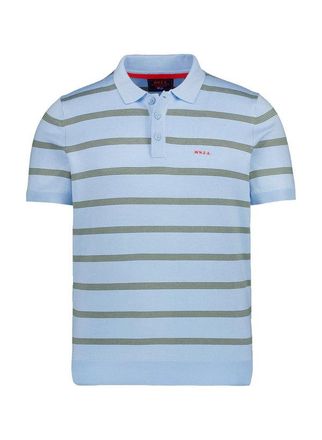 N.Z.A. Herren Polo-Shirt blau gestreift