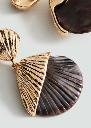 Mango Boucles doreilles motif coquillage or - Femme - Taille unique - MANGO