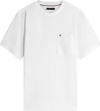 Tommy Hilfiger Baumwoll-T-Shirt in Frottee-Qualit&auml;t mit Brusttasche, Relaxed Fit in