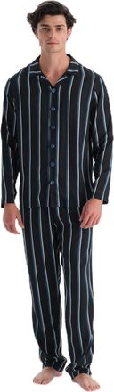 Dagi Mens Navy Striped Viscose Woven Pants, L