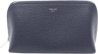 Celine Pre-owned Leather Pouch - Femme - Pre-owned - Bleu - Taille: ONE Size