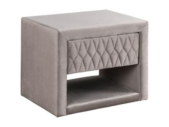 Vente-Unique Nachttisch Daniele - 1 Schublade & 1 Ablage - Samt - Beige