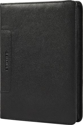 STILORD Don Dokumentenmappe A4 Leder Schwarz Konferenzmappe mit Ringbuch Vintage Echtleder Mappe Tablet Tasche 11 Zoll Ledermappe Gro&szlig; Aktenmappe Breit f&uuml;r Ar