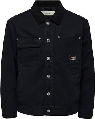 Only & Sons Jacket Onstimber OTW Veste en Coton, Noir, x_l Hommes