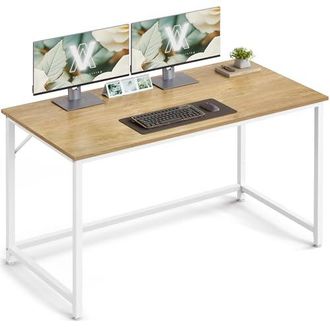 Vasagle Tisch, Computertisch, Bürotisch, 120 x 60 x 76 cm, für Arbeitszimmer, Schlafzimmer, Wohnzimmer, natureichenfarben-perlweiß LWD039W70V1