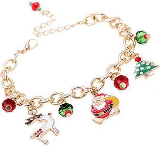 Generic Bracelet Pendentif P&egrave;re No&euml;l Cha&icirc;ne Bracelet Femmes Filles F&ecirc;te De Mariage Clever