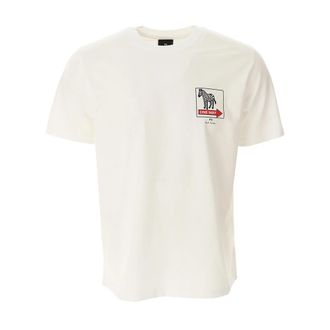 Paul Smith Zebra Print T-shirt Kurzarm - - Tops - Herren - Wei&szlig; - L