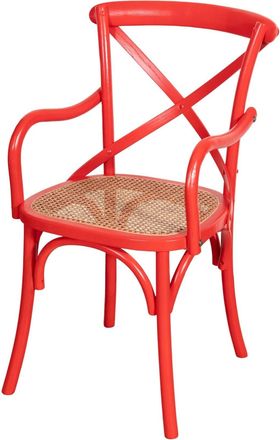 Biscottini International Esszimmerstuhl aus Massivholz - St&uuml;hle mit Armlehnen f&uuml;r K&uuml;che und Wohnzimmer aus Vintage-Rattan - Thonet-Stuhl f&uuml;r drinnen und drau&szlig;en - Gepolsterte 