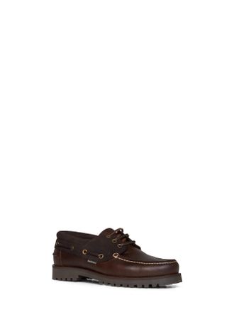 Barbour Leather and Corduroy Boat Shoe - Brown