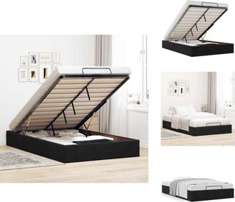 vidaXL Ottoman-Bett ohne Matratze Schwarz 120x200 cm Samt - Ottoman-Bett - Ottoman-Betten - Bettrahmen - Bettgestell