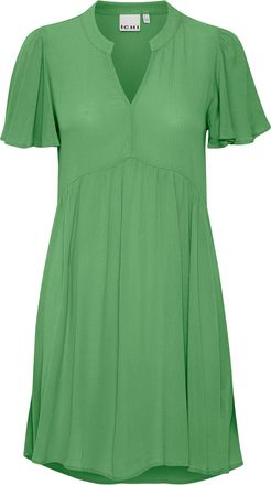 Ichi IHMARRAKECH SO DR11 Damen Freizeitkleid Kleid 100% Viskose Minikleid mit Flügelärmeln V-Ausschnitt Regular-Fit, Größe:S, Farbe:Greenbriar (166127)