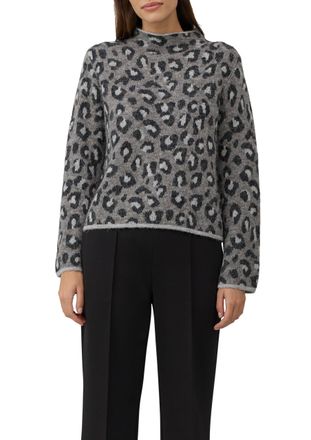 s.Oliver Relaxed-Fit-Pullover aus Alpaka-Wollmix mit Leo-Print
