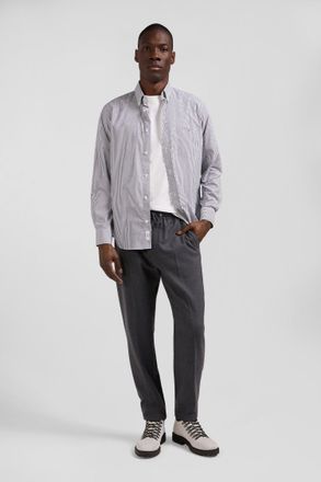 Eden Park Chemise Ray&eacute;e En Coton Indigo Coupe Regular Jacquard