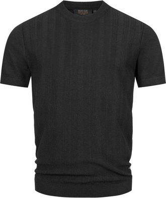 Indicode T-Shirt Herren INVarson Shirt Tee Herrenshirt mit vertikalem Strickmuster für eine stilvolle Optik