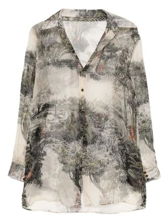 Isabel Sanchis chemise imprimée à manches longues - Tons neutres