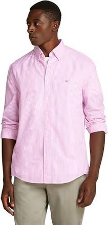 Tommy Hilfiger Chemise Homme Flex Poplin Classic Regular Fit, Multicolore (Classic Pink/Optic White), 3XL